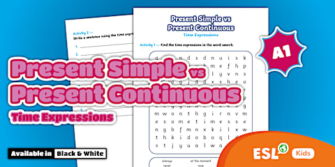 ESL Present Simple vs Present Continuous Sorting Activity [Teens, A1]