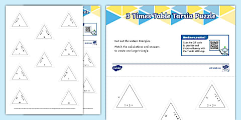3 Times Table Multiplication and Division Facts Find and Sink Game