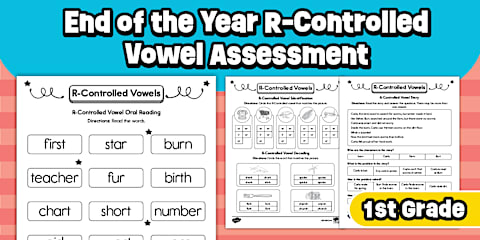 First Grade R-Controlled Vowel Phonics Fluency Intervention, Assessment ...