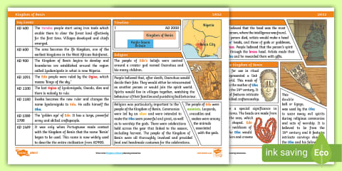 KS2 The Kingdom of Benin Map Activity