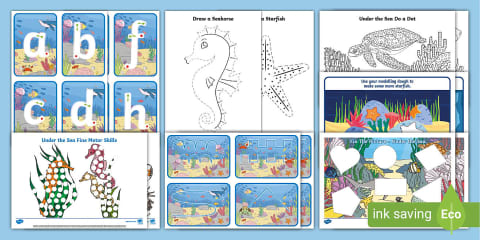 Printable Ocean Pencil Control Worksheet | Twinkl USA
