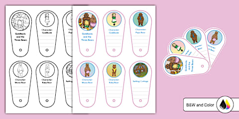 Goldilocks and the Three Bears Word and Picture Matching Worksheet