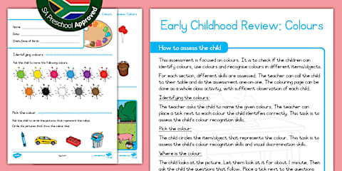 Preschool: Early Childhood Review: Numeracy Checklist