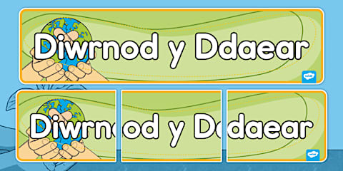 Baneri Bach Croeso i'r Llyfrgell