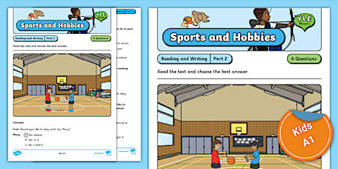 YLE Movers - Reading and Writing Part 3 - Practice Sheet (Hobbies) [A1]