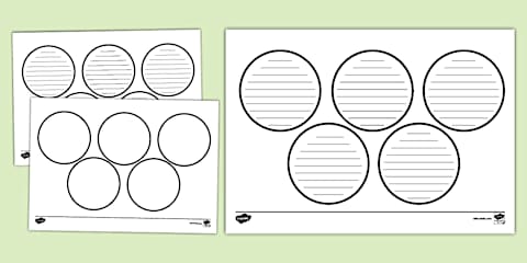 Colourful Circles Writing Template