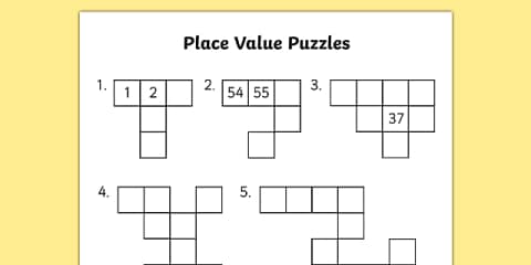Number Square Jigsaws Worksheets