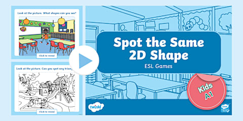 ESL Reveal the Picture Game: 2D Shapes [Kids, A1]