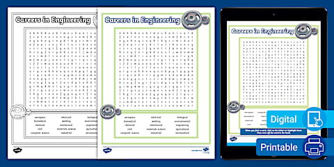 Engineering Design Vocabulary Matching Quiz and Word Search for 6th-8th ...