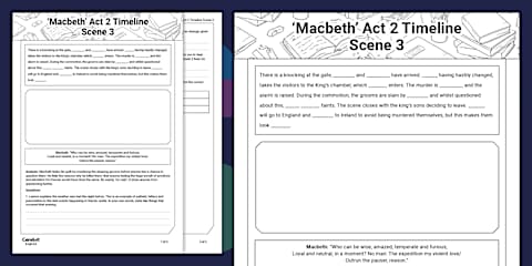 Macbeth Act 2 Scene 2 Timeline Activity Sheet