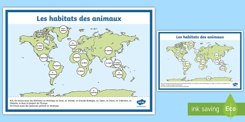 Habitats in French Display Poster