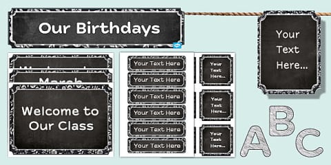 Editable Chalkboard Banner