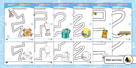 Back to School Pencil Control Worksheet