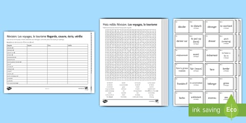 Travel and Tourism: GCSE French Activity Mat