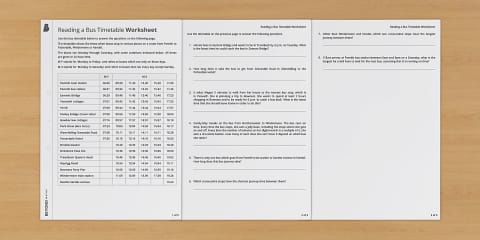 Read and Interpret Timetables Differentiated Maths Worksheets
