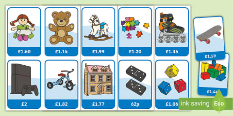 Toy Shop Money Game - Toy Shop Bingo