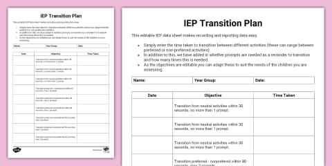 Editable Individual Education Plan (IEP)