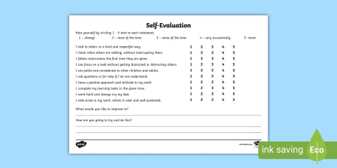 Self Assessment Group Work Worksheet