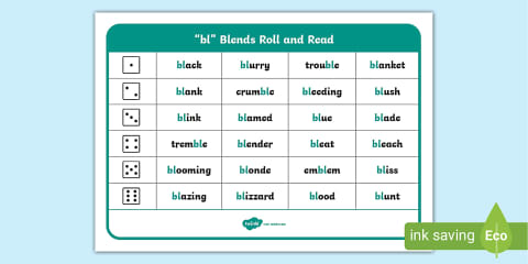 'bl' Roll and Read Board Game