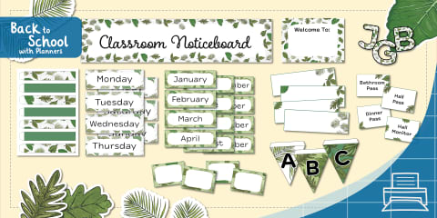 Muted-Botanical Themed Display Borders