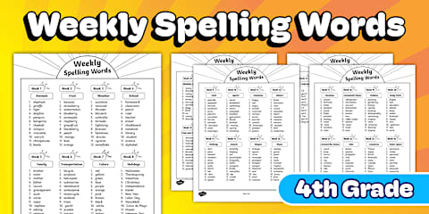 First Grade Weekly Spelling Word Lists