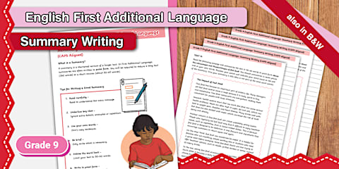 Grade 8 - English FAL - Writing and Presenting - Activity Sheet with ...