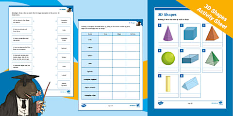 3D Shapes Activity Sheets