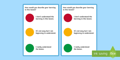 Visible Learning Reflection Traffic Lights Display Posters
