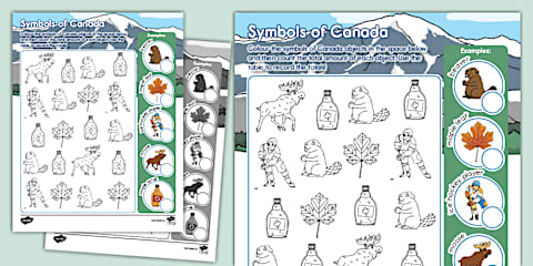 Canadian Symbols Shadow Matching Worksheet