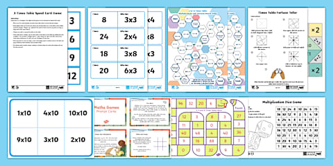 Snakes and Ladders Times Tables Board Game - 6, 7, 8, and 9