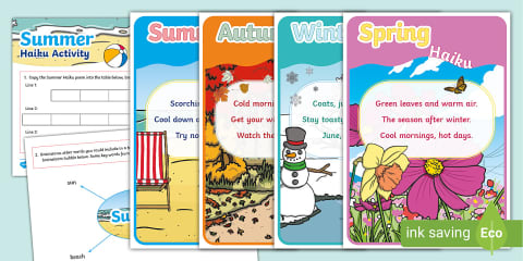 Spring Haiku Poem Differentiated Worksheets