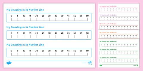 Colourful Counting in 3s Number Lines