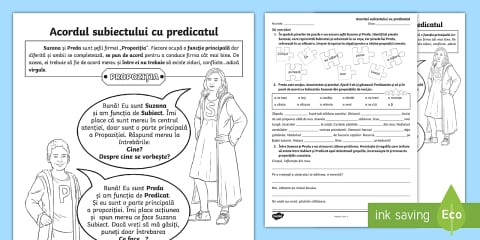 Recapitulare: Propoziția simplă și propoziția dezvoltată – Fișă de lucru