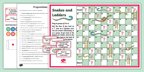 ESL Verbs and Prepositions Domino Game [Adults, B1-B2]