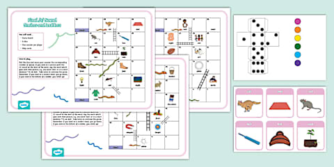 Medial /t/ Sound Snakes and Ladders