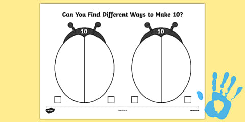 Ladybird Fingerprint Counting Worksheet Pack