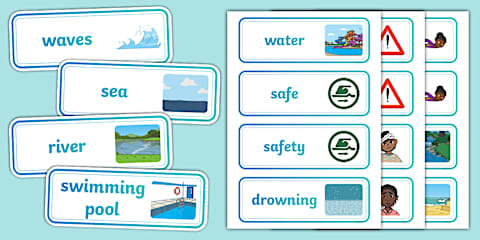 KS1 Water Safety Word Cards