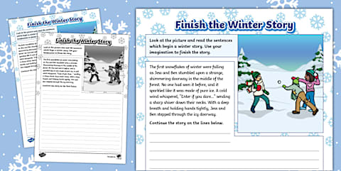 Finish the Winter Story Writing Template