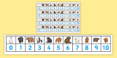 0-10 Number Line (Bears)