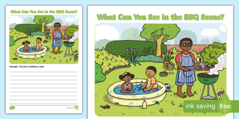 Beach Scene Writing Stimulus Picture Worksheet