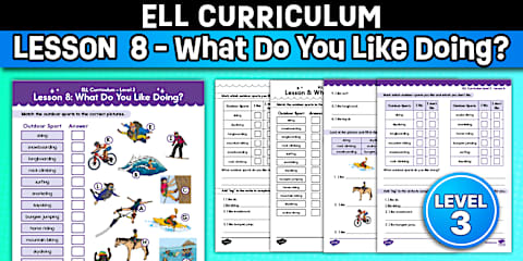 ESL 'Do You Like + Verb + ing' Conversation Cards & Teacher Notes
