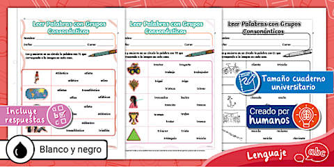 Pack: Grupos Consonánticos - 2º básico - Unidad 1