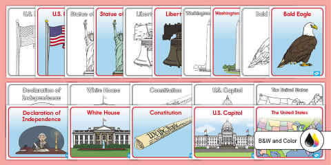 Early Childhood U.S. Symbols Words and Pictures PowerPoint & Google Slides