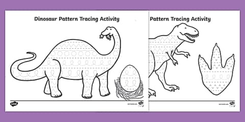 EYFS Draw a Dinosaur Pencil Control Activity Pack