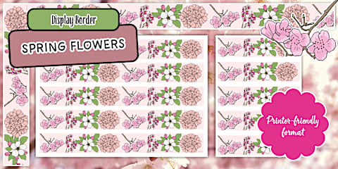 Cherry Blossom Bulletin Board Borders