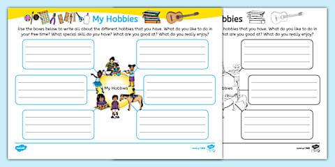 My Hobbies and Interests Differentiated Worksheet for K-2nd Grade