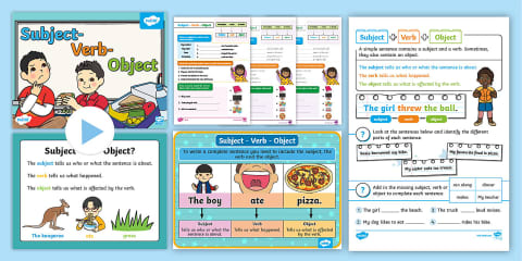 SV and SVO Cut Up Sentence Cards Resource Pack