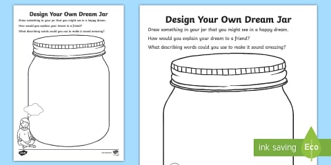 The BFG: Dream Jar Template Writing Frame