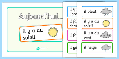 French: Weather Matching Activity - Twinkl - KS2