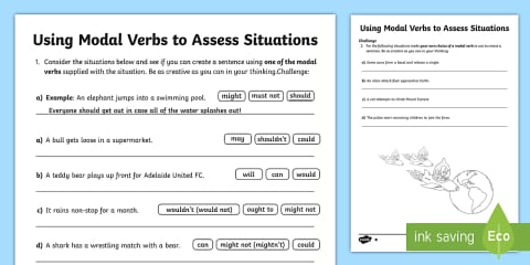 Using Modal Verbs PowerPoint & Google Slides for 3rd-5th Grade